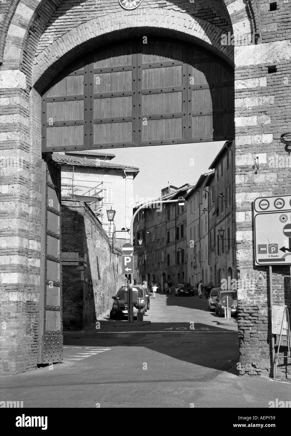 Characteristic View of Back Street UNESCO World Heritage Site Siena ...