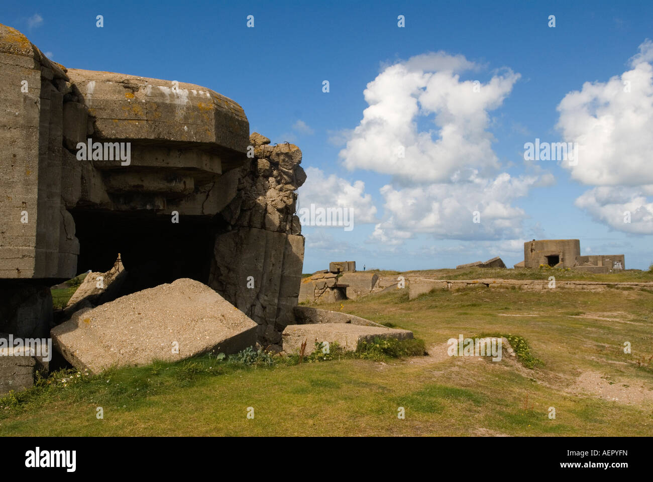 Ruined blockhaus blockhouse barfleur normandy defense countryside ...