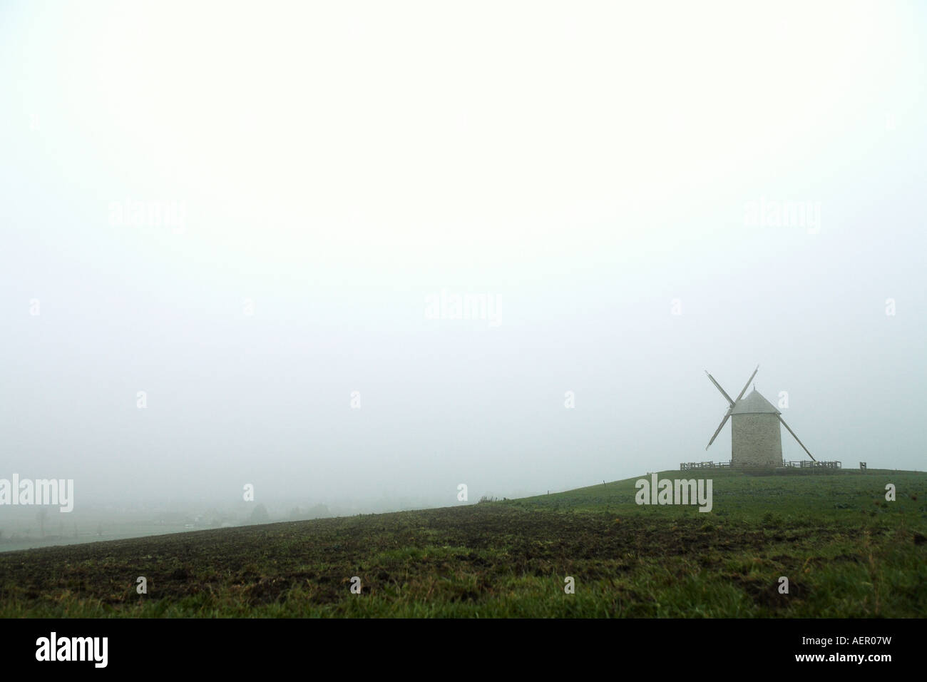 Small Windmill Outside Town Mont Saint Michel, UNESCO World Heritage ...