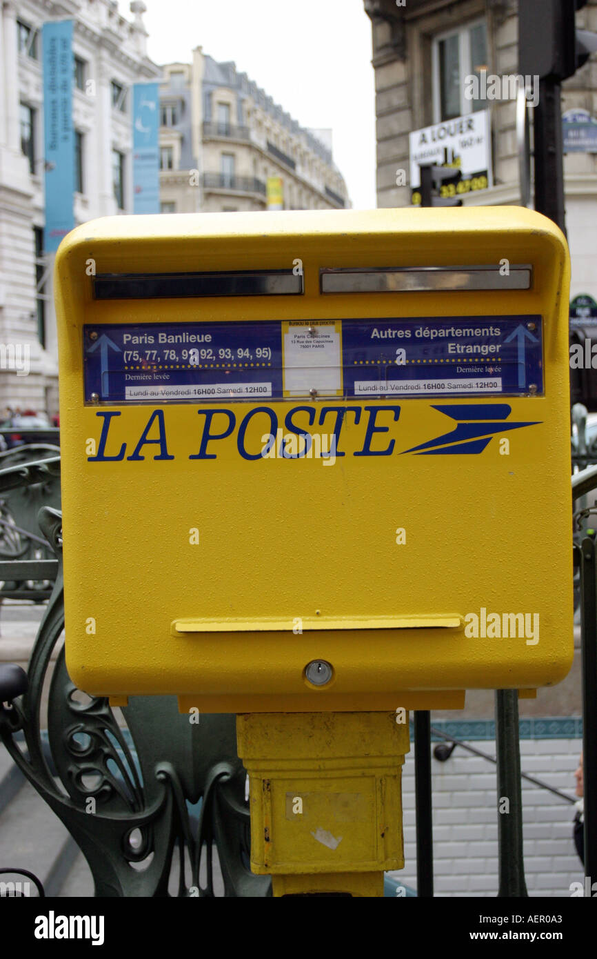 yellow box letter in France street Stock Photo - Alamy