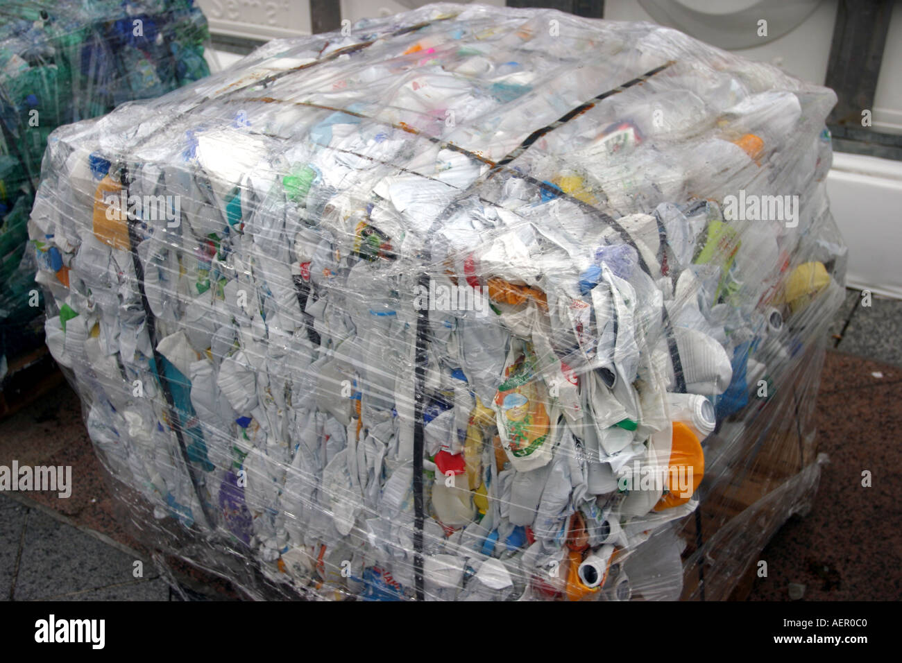Bundles of plastic paper and others at recycling plant Stock Photo - Alamy