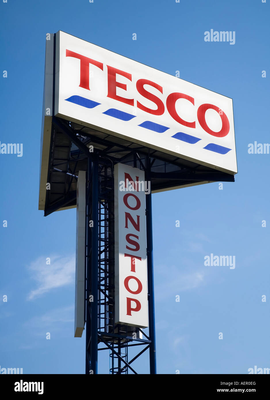 Tesco nonstop sign Czech Republic Stock Photo - Alamy
