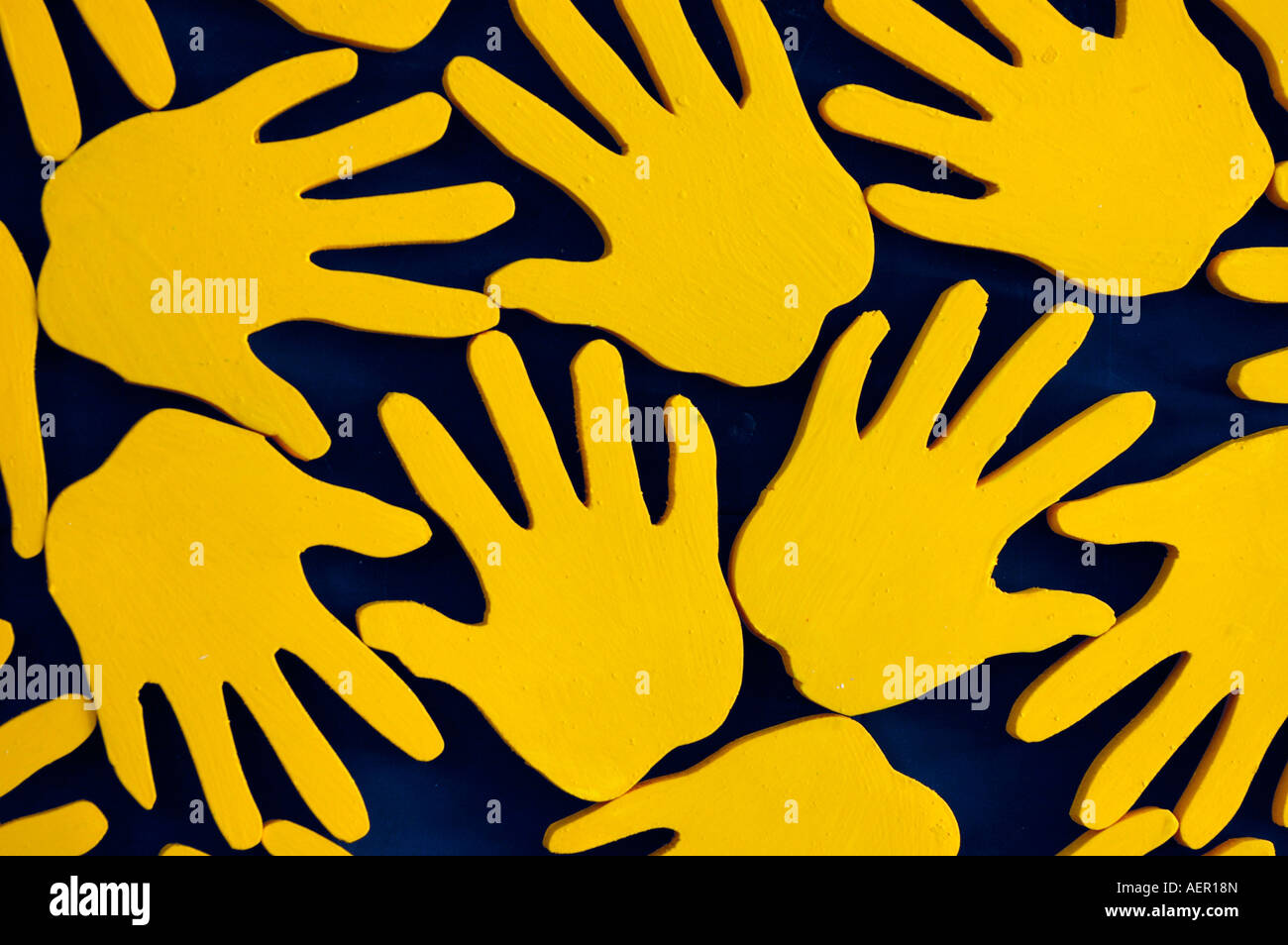 Colorful Hand print Cutouts Stock Photo - Alamy