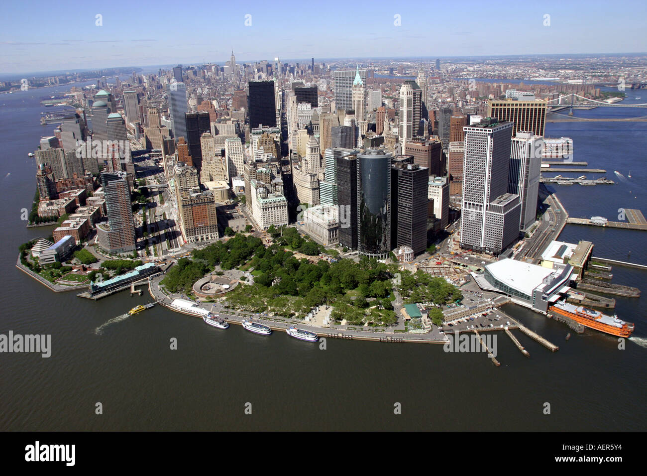 Aerial view of lower Manhattan, New York City, U.S.A Stock Photo - Alamy