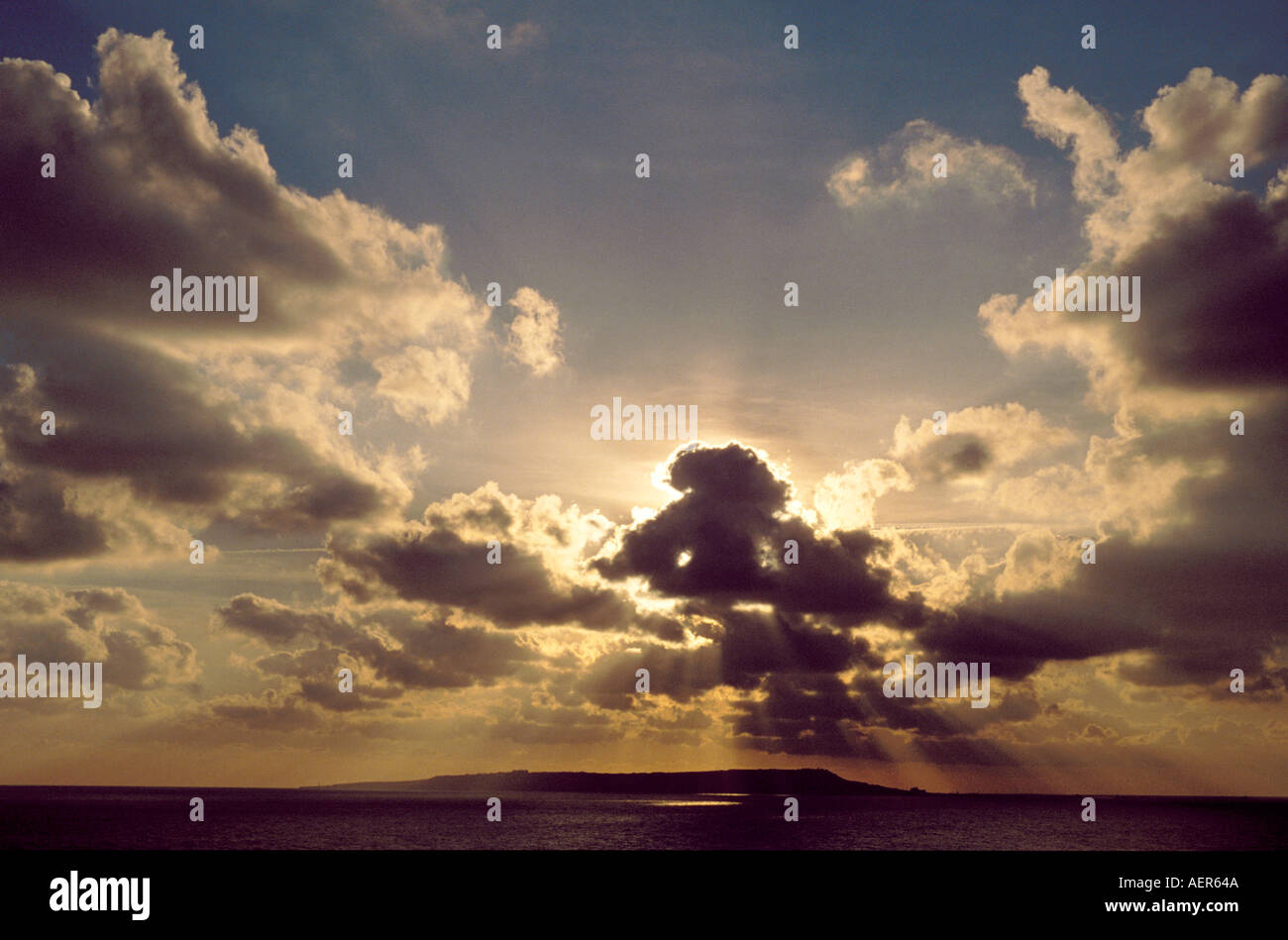 England Dorset sunset over island of Portland Stock Photo - Alamy