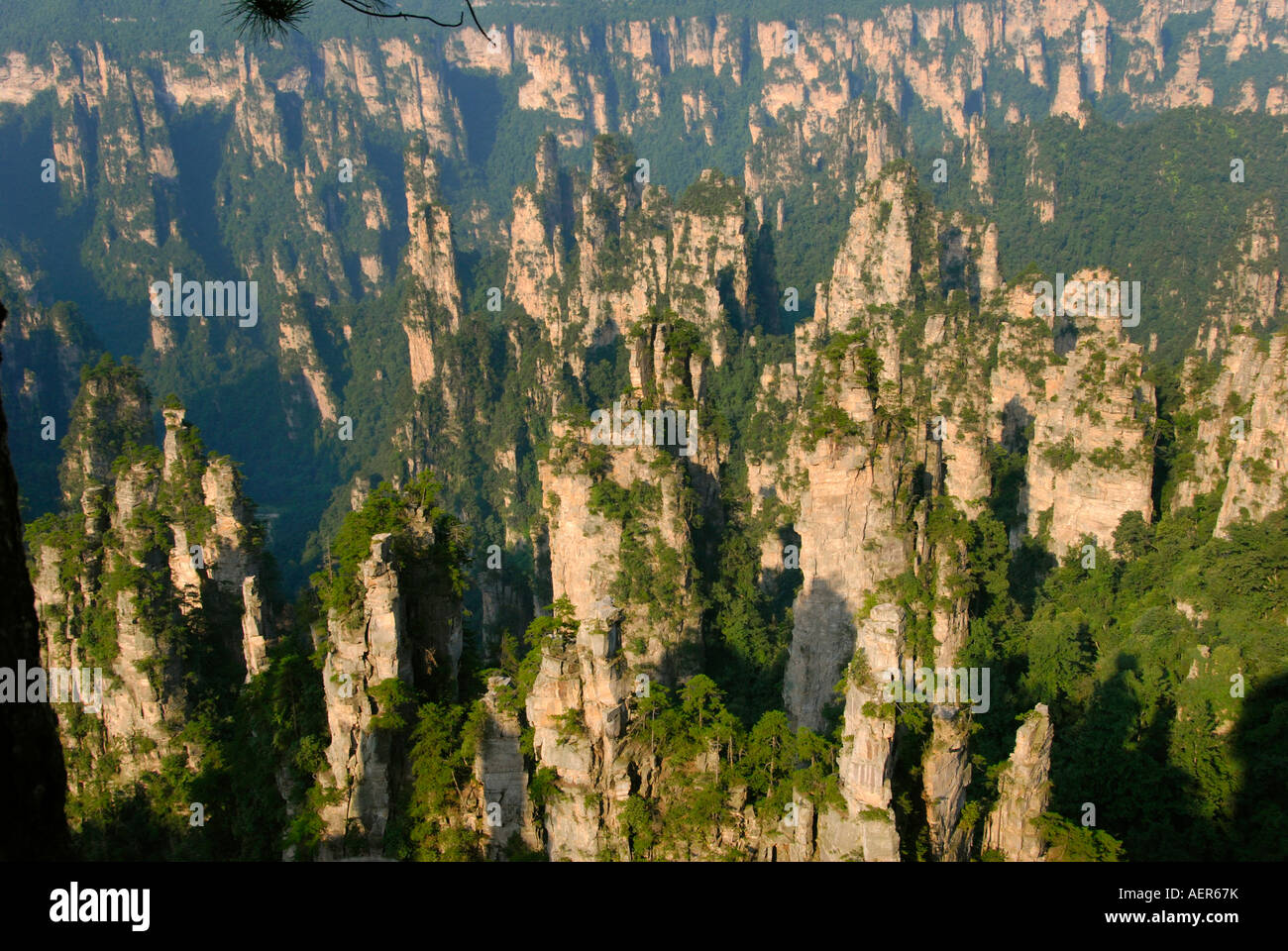Limestone Rock formation cliffs and out crops at first Chinese national ...