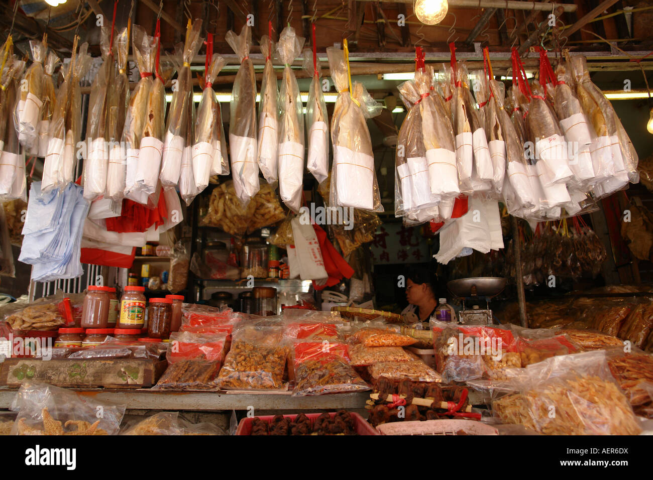 Dried fish vendors in Tai O fishing village in Lantau island Hong Kong ...