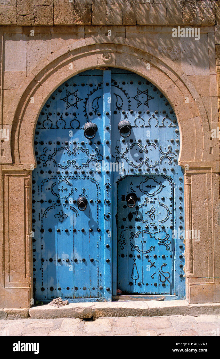 fine art of entry door village of sidi bou said cap carthage peninsula ...