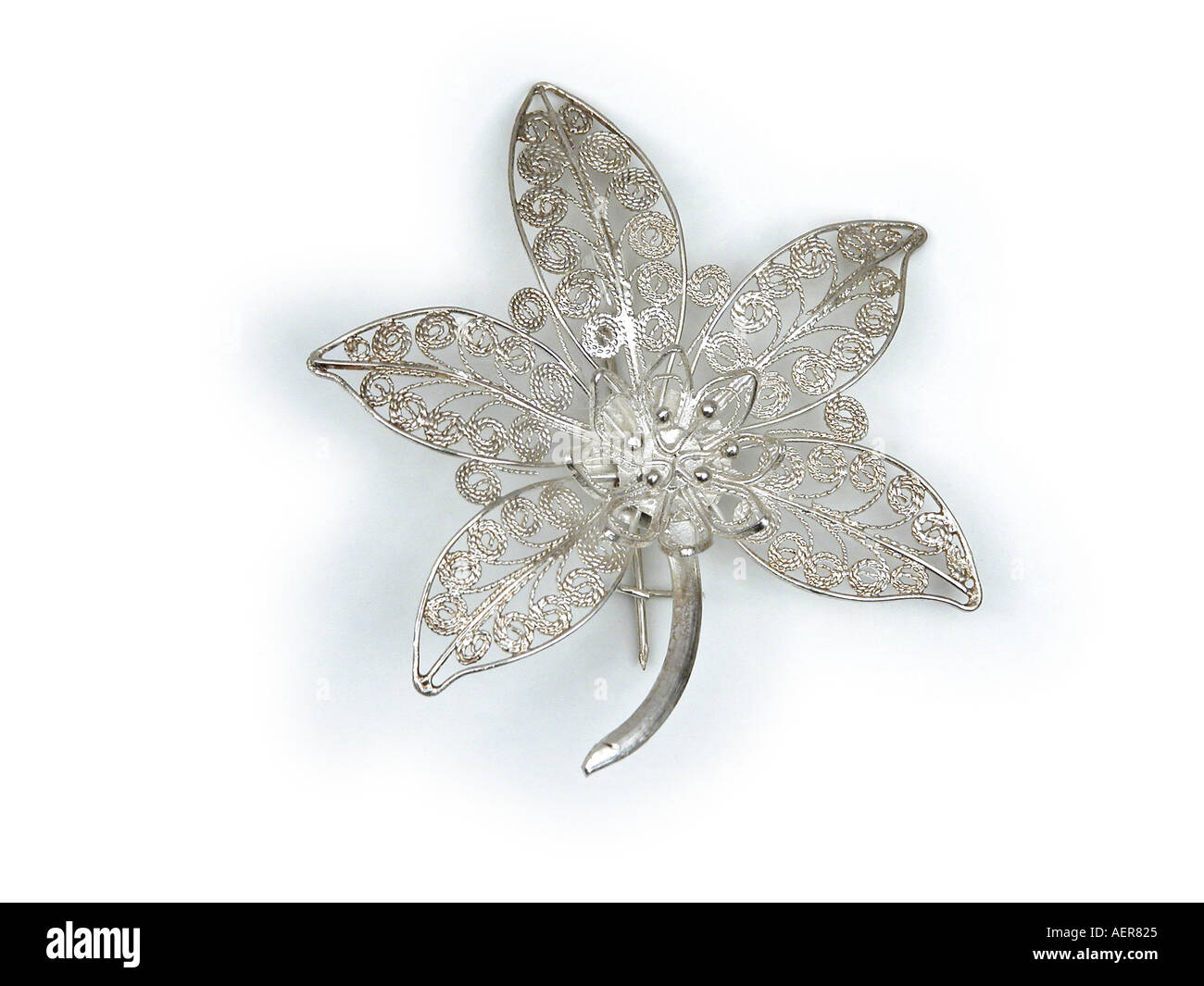 Silver broach from Malaysia Stock Photo - Alamy