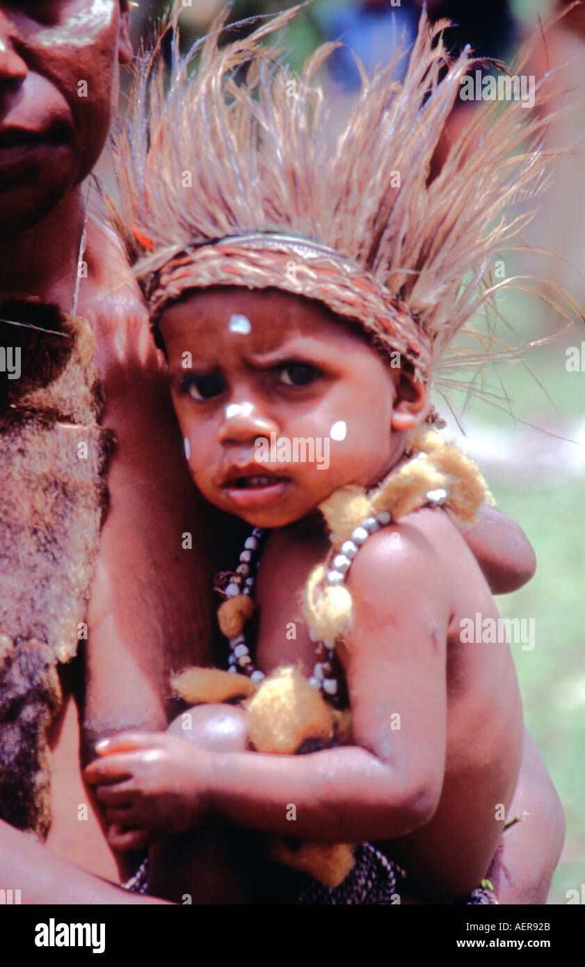 Portrait of a child from the Simbu Tribe Highlands Papua New Guinea ...