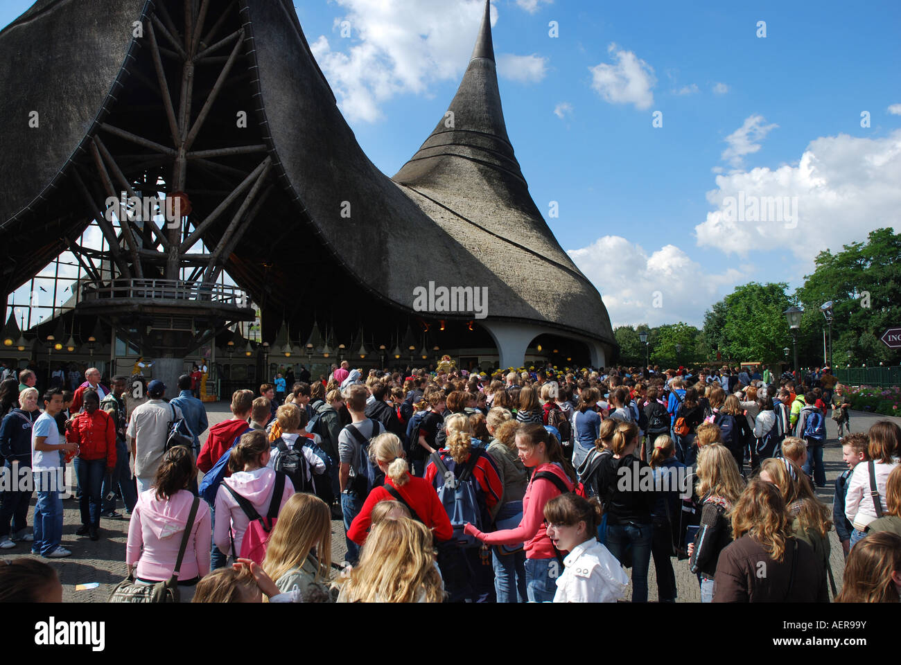 visitors waiting at entrance to Efteling Theme Park Kaatsheuvel ...