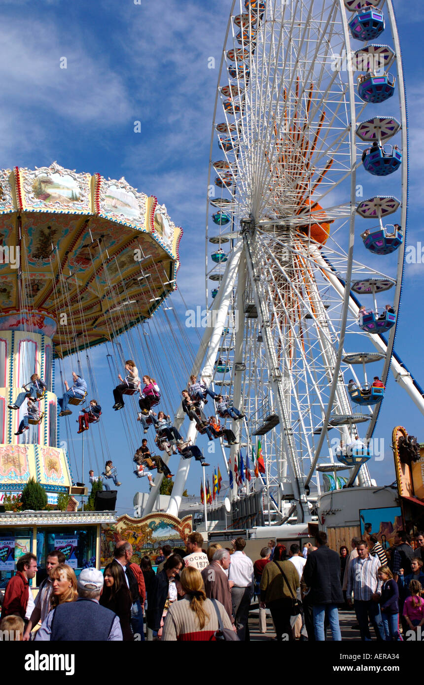Big wheel and merry go round Stock Photo - Alamy