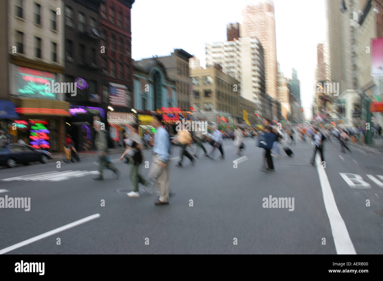 Person rushing across street hi-res stock photography and images - Alamy