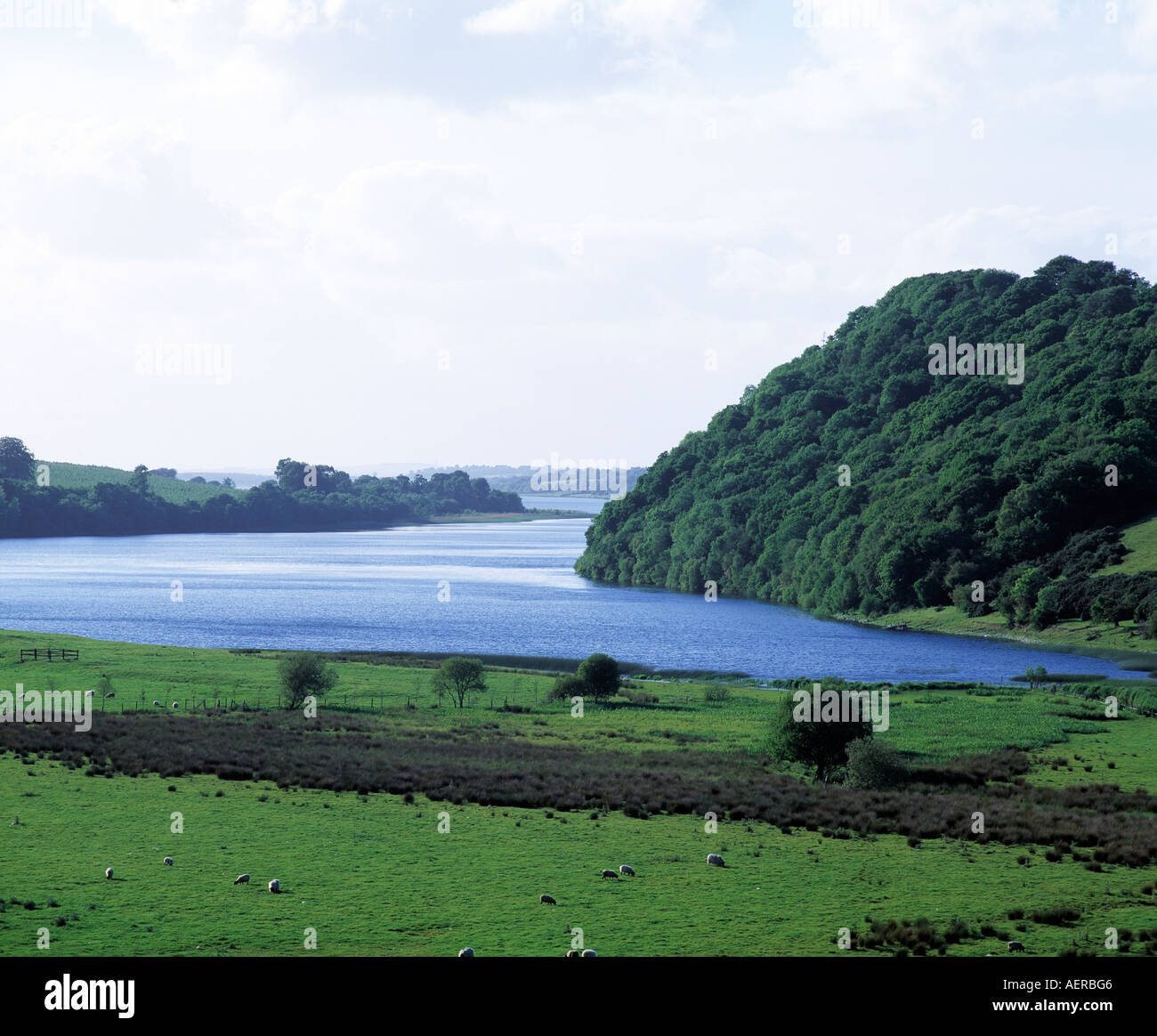 inland fresh water lake in the irish landscape Stock Photo - Alamy