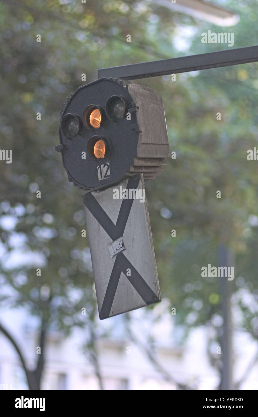 August 21st 2004 Vienna Austria A tram traffic light in the centre of ...