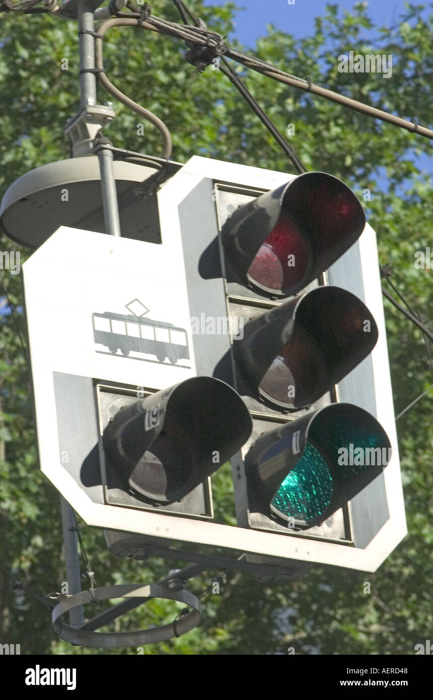 August 21st 2004 Vienna Austria A tram traffic light in the centre of ...