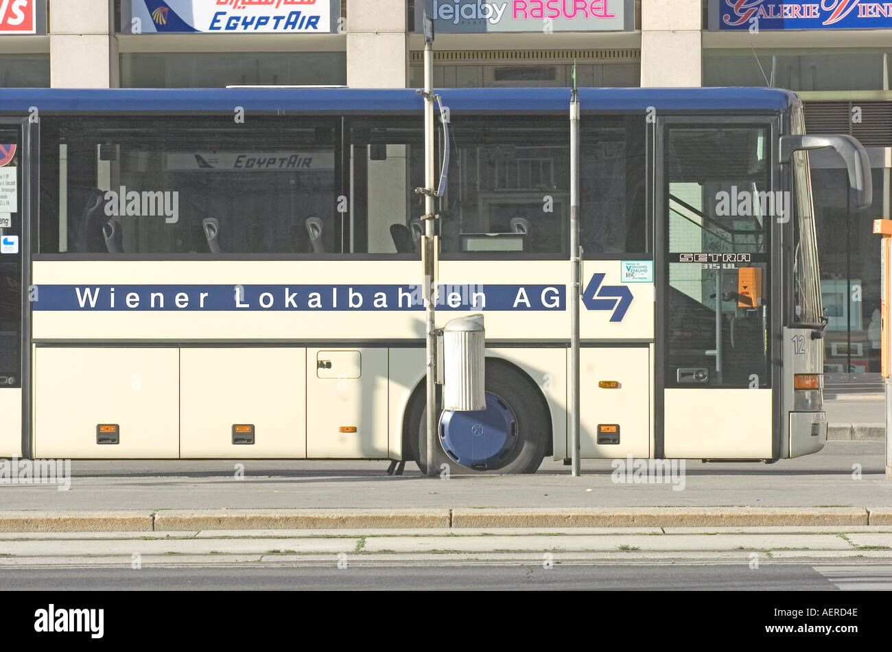 August 21st 2004 Vienna Austria A bus coach in the city centre of ...