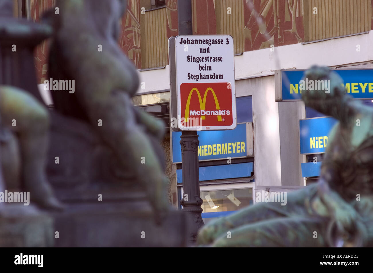 August 21st 2004 Vienna Austria A McDonalds restaurant in the downtown ...