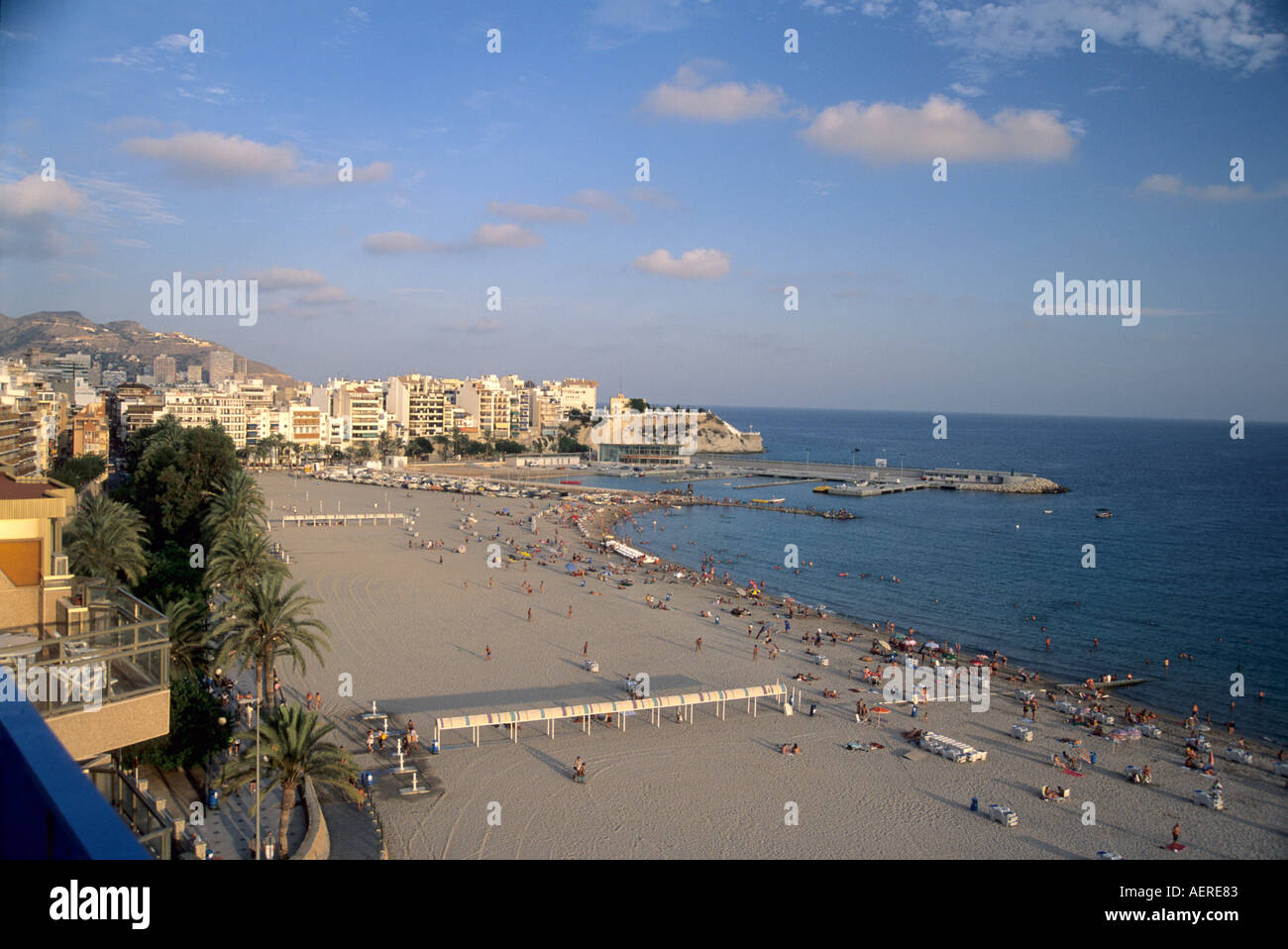Benidorm Poniente beach Old town and harbour Benidorm Costa Blanca ...