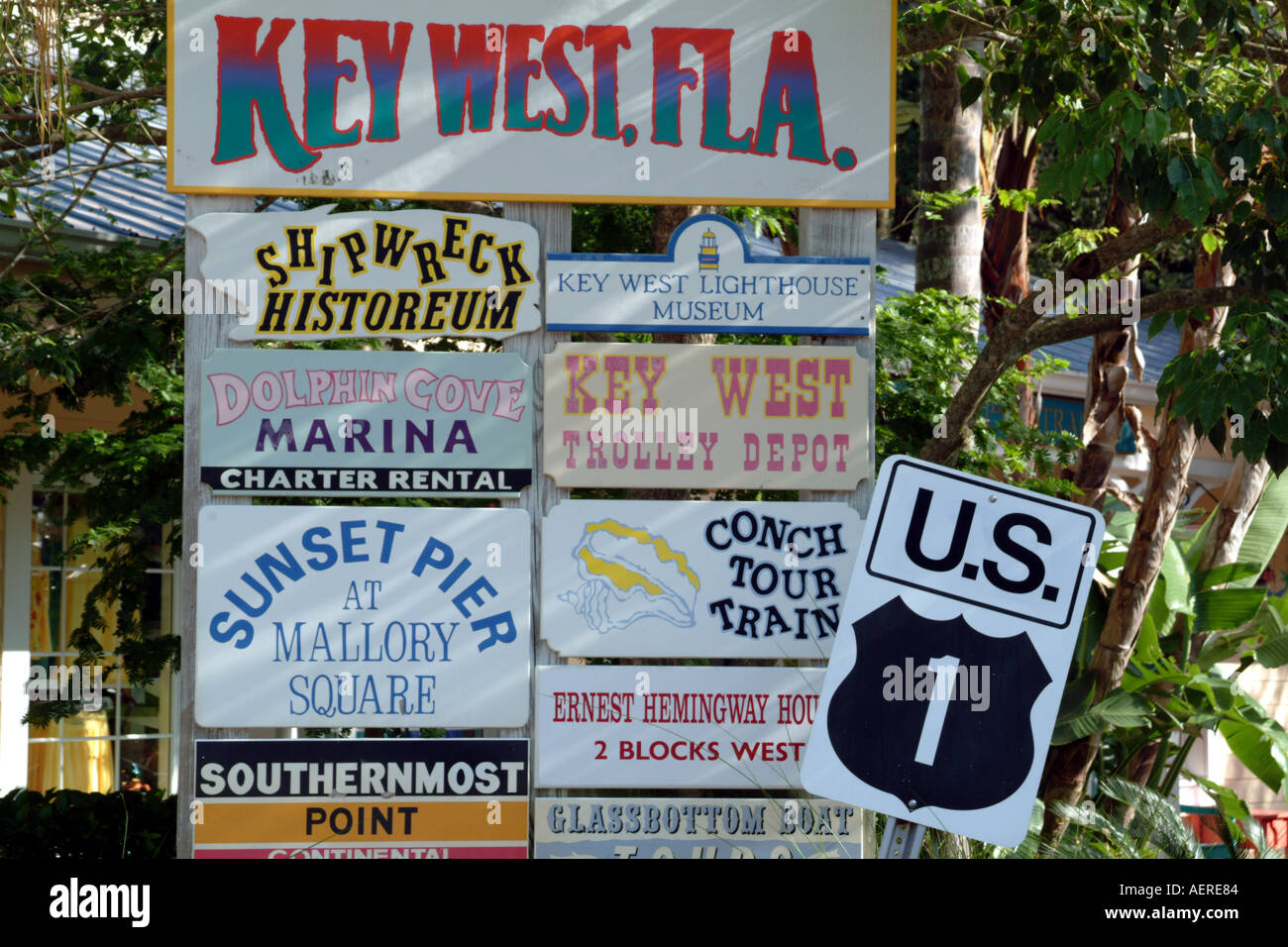 SeaWorld Orlando Florida USA Key West signs logos Stock Photo - Alamy