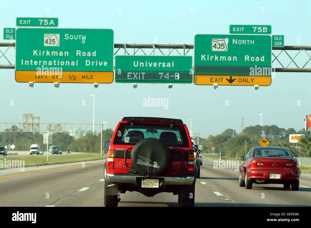 Motoring in Florida USA fl Highway signs Stock Photo - Alamy