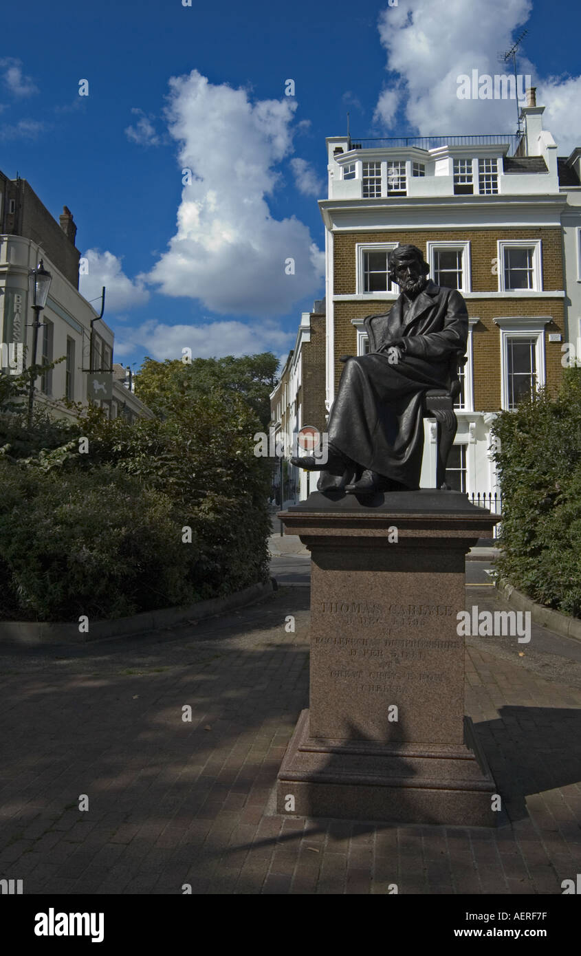 statue of Scottish 19th century writer Thomas Carlyle Cheyne Walk ...