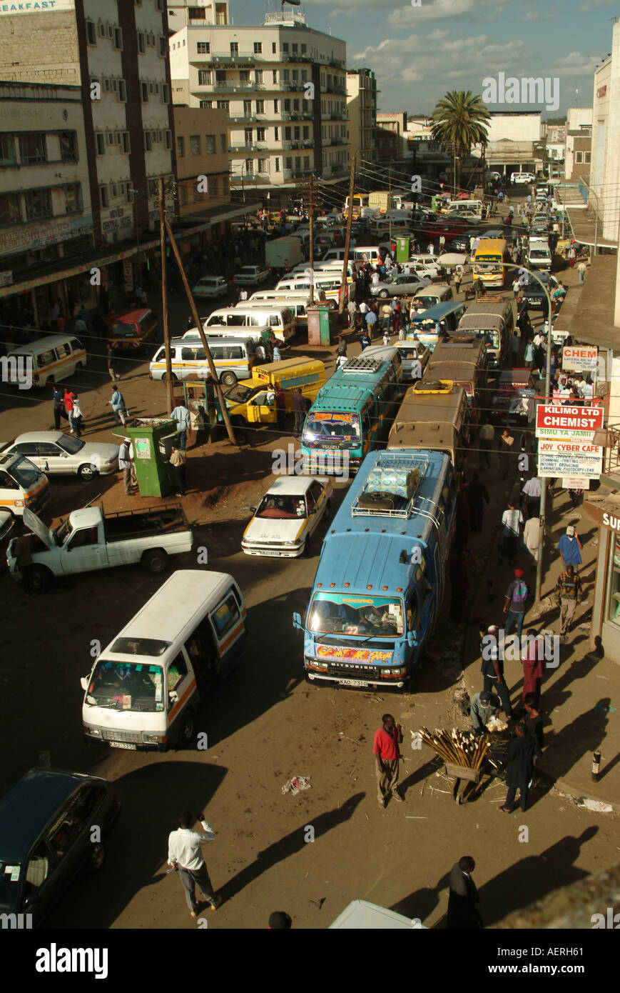 Traffic jam on Latema road in the centre of Nairobi. Kenya, Africa ...