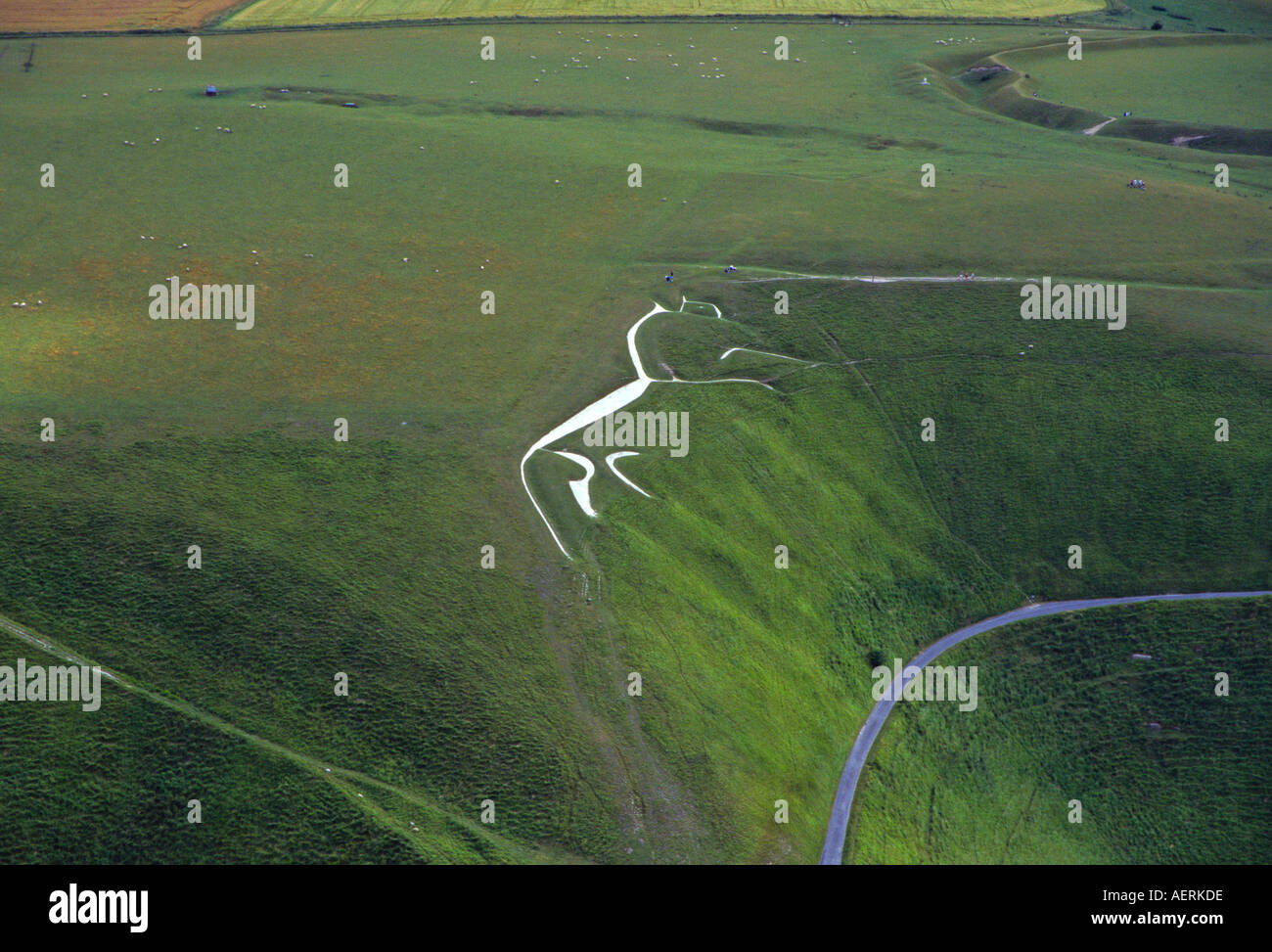 Aerial View of Uffington White Horse Oxfordshire England Stock Photo ...