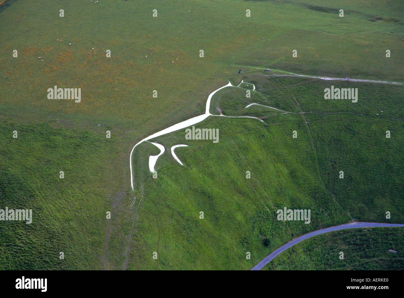 Aerial View of Uffington White Horse Oxfordshire England Stock Photo ...