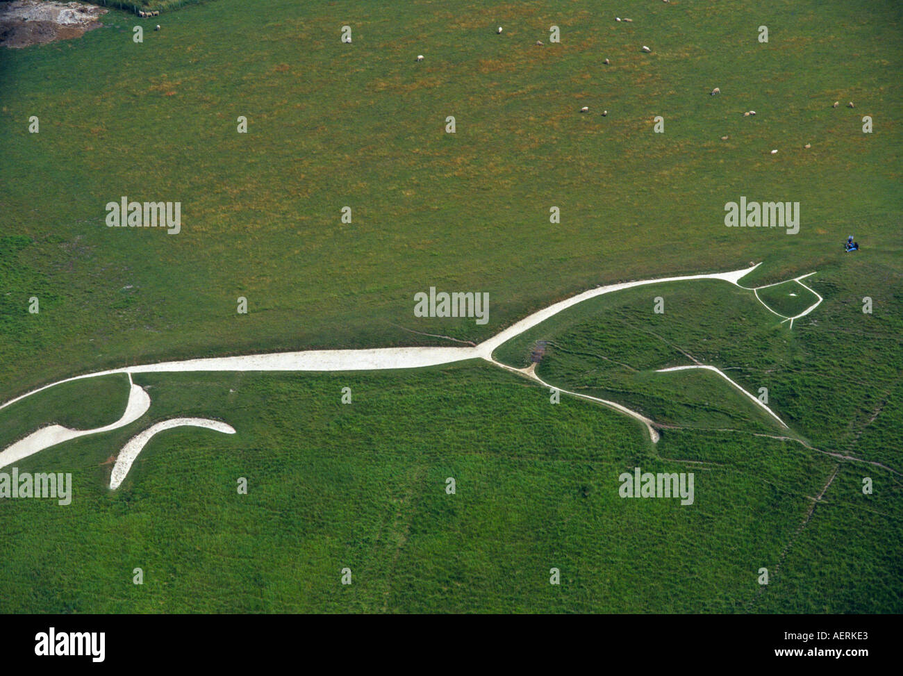 Aerial View of Uffington White Horse Oxfordshire England Stock Photo ...