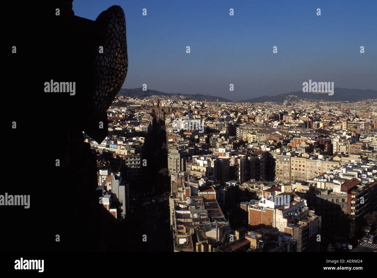 Barcelona view from the Sagrada Familia cathedral of Gaudi Stock Photo ...
