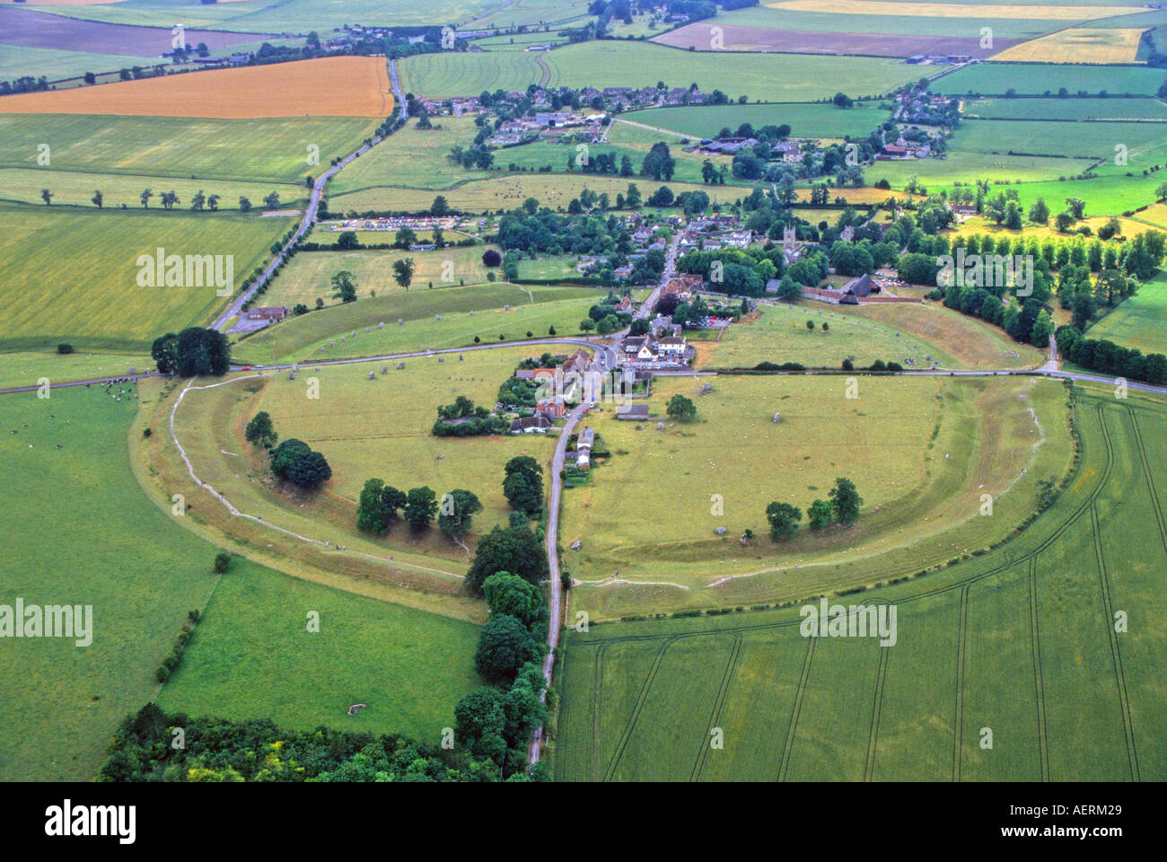 Avebury stone circle aerial hi-res stock photography and images - Alamy
