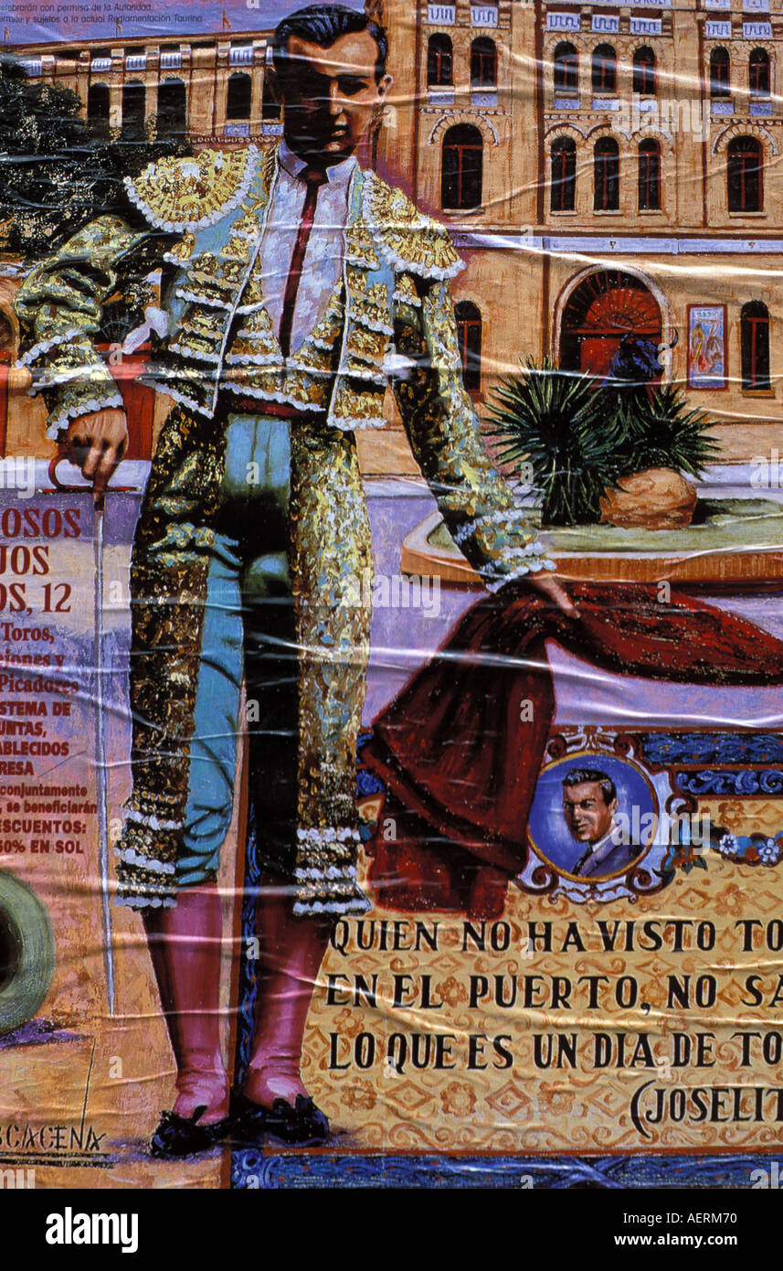 Poster for a bullfight in el Puerto Stock Photo - Alamy