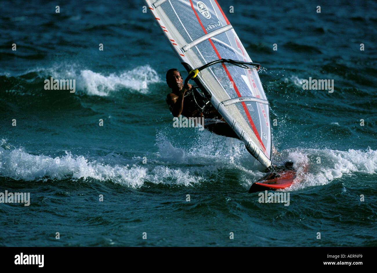 Windsurfing Tarifa speedloop last of a 6 picture sequence Stock Photo ...
