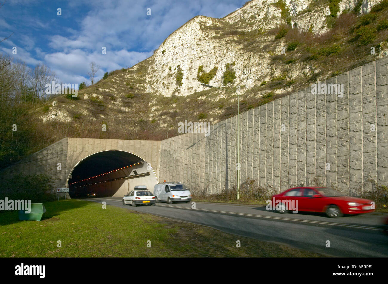 Cuilfail Tunnel on A26 at Lewes East Sussex. 430 metres bore tunnel ...