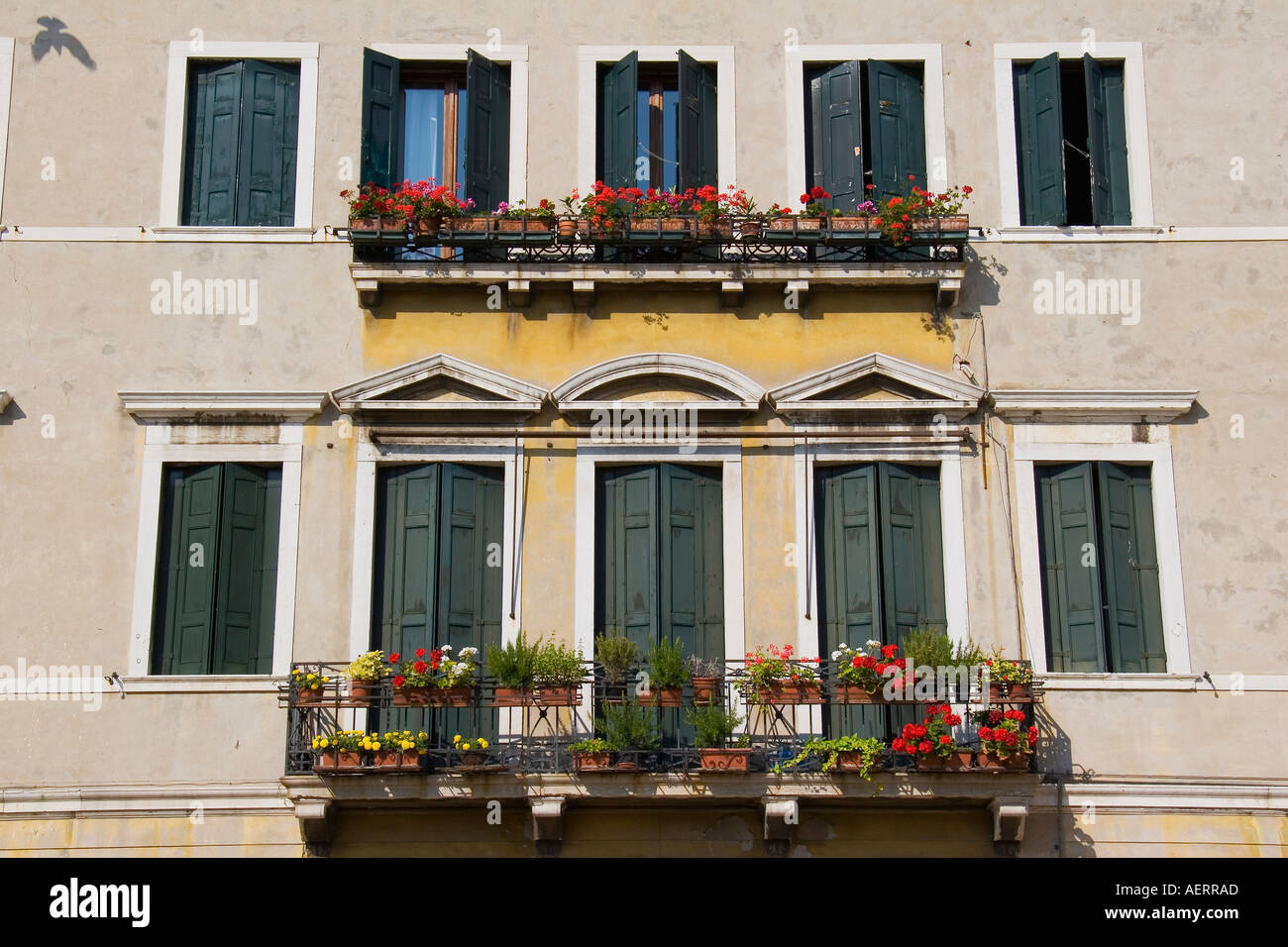 Window boxes Venice Italy Stock Photo - Alamy
