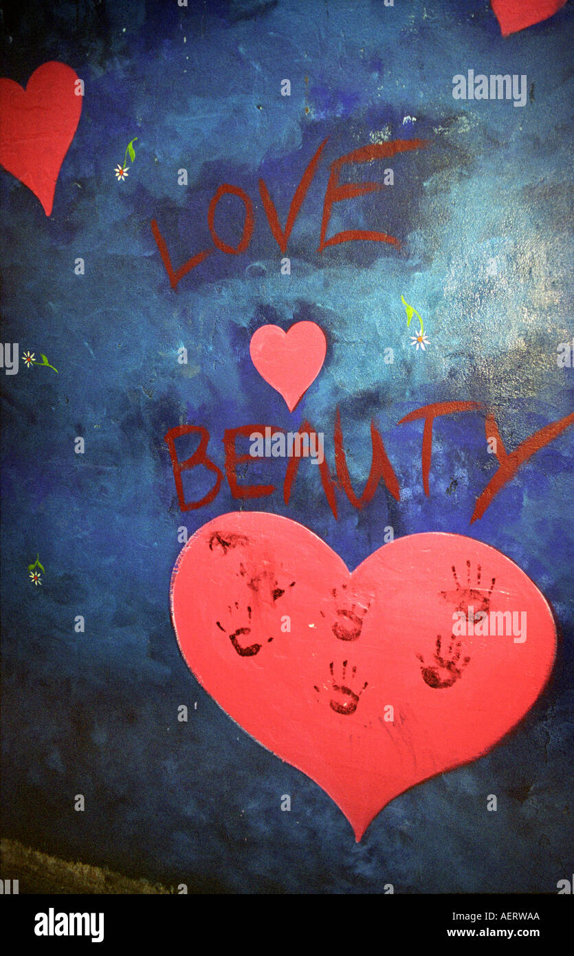 Graffiti art on the wall of the epicenter before it burnt down byron ...