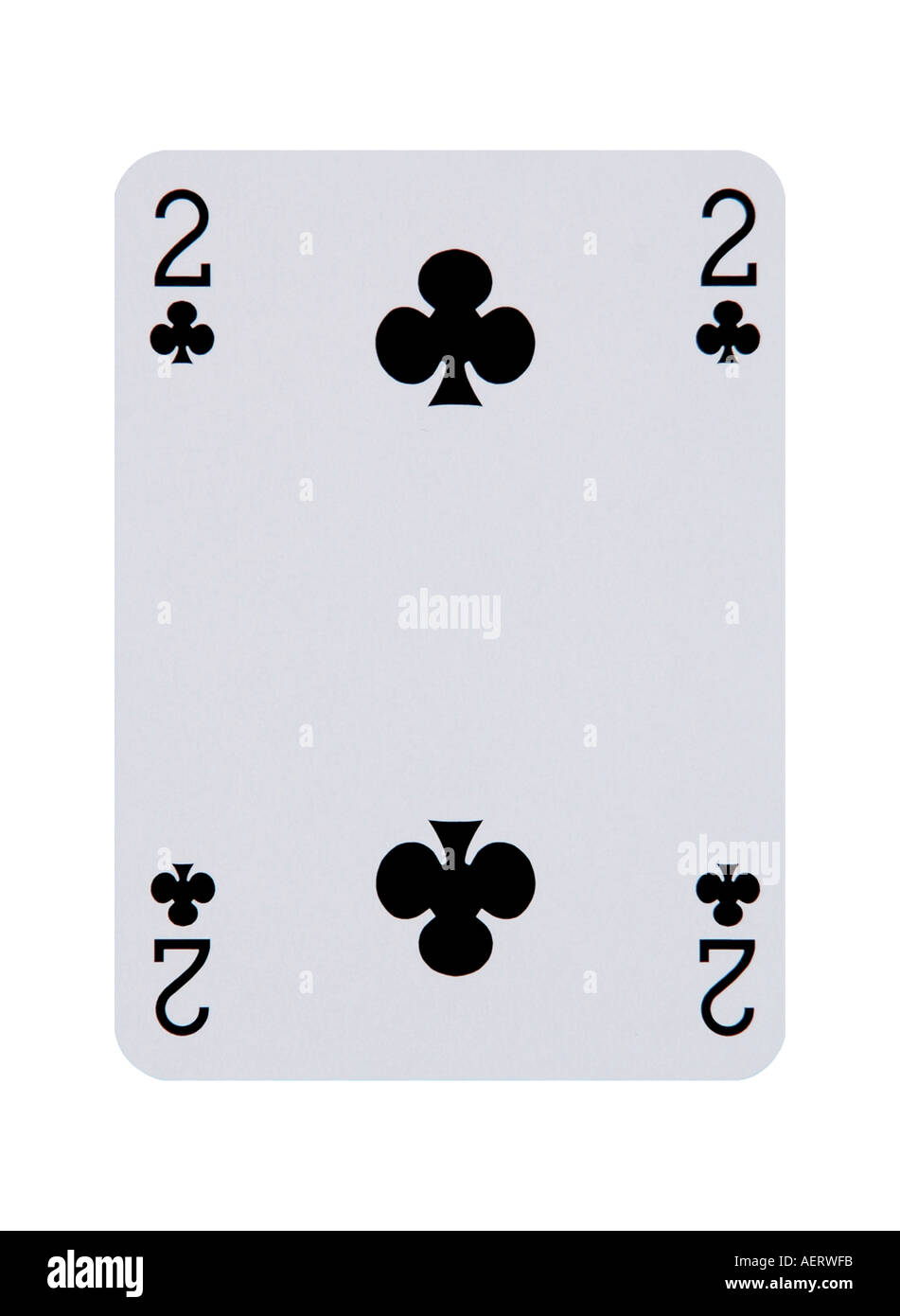 2 of clubs card Stock Photo - Alamy