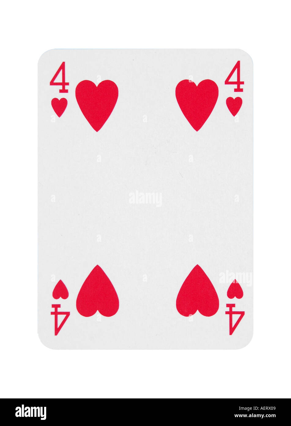 4 of hearts card Stock Photo - Alamy