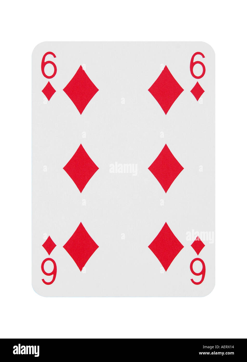6 of diamonds card Stock Photo - Alamy