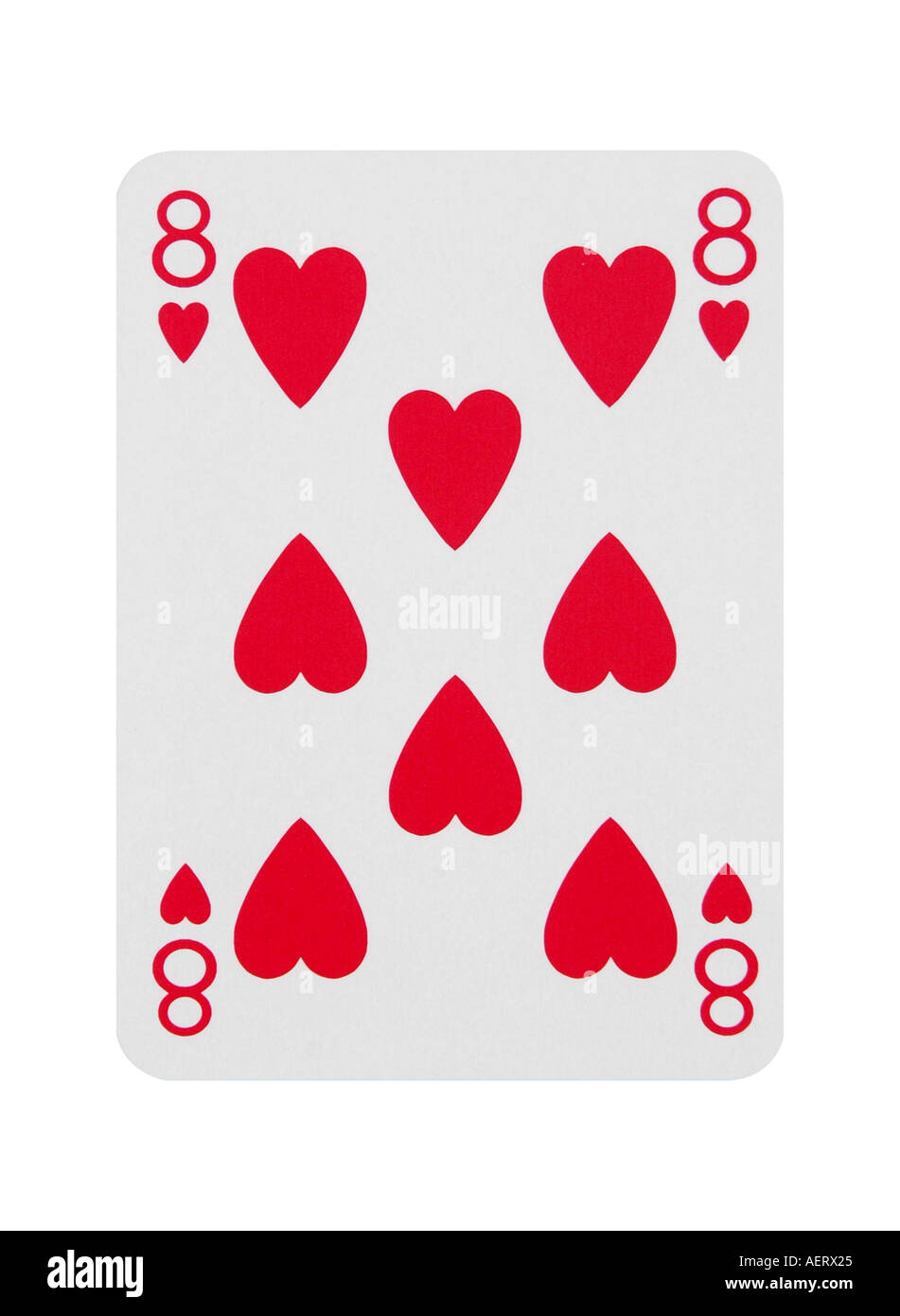 8 of hearts card Stock Photo - Alamy