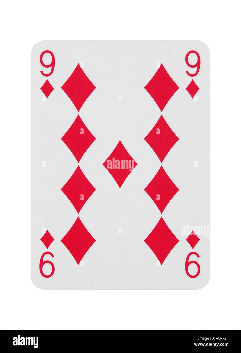 9 of diamonds card Stock Photo - Alamy