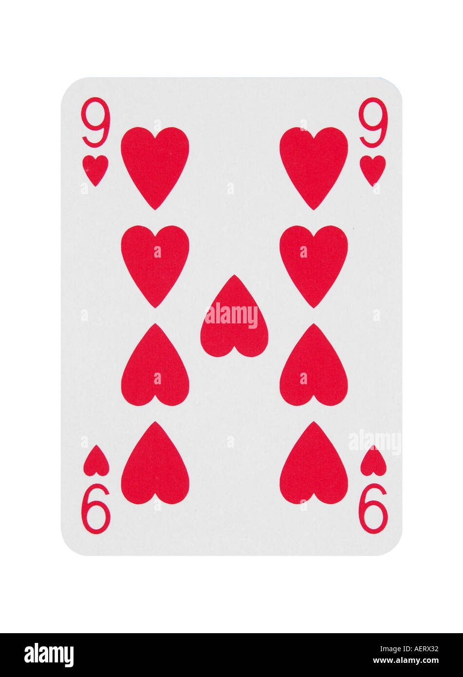 9 of hearts card Stock Photo - Alamy