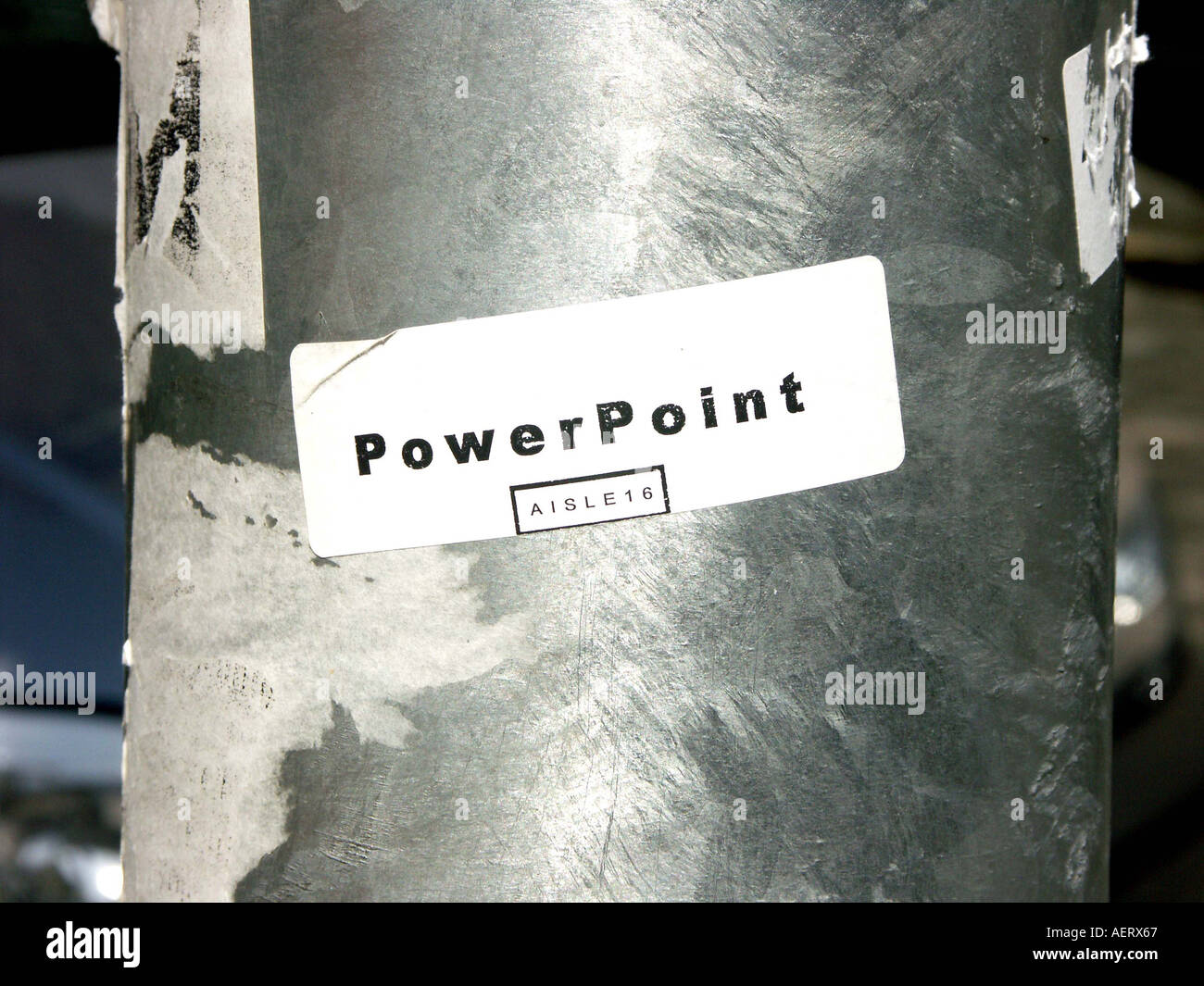 sticker graffiti saying power point on a lamp post in edinburgh ...