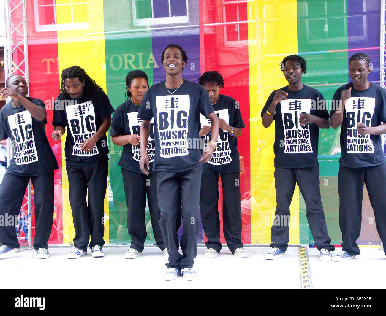mid performance a group sing for people on the royal mile captured ...