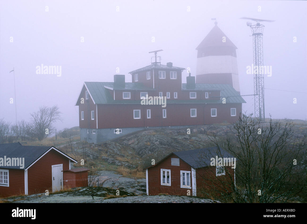 House in mist Stock Photo - Alamy