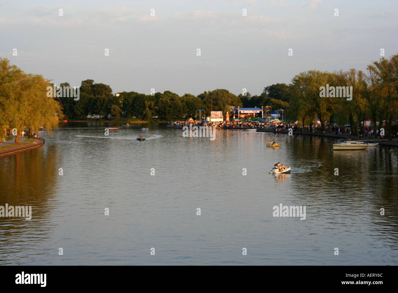 The town of Augustow in the sunset Stock Photo - Alamy
