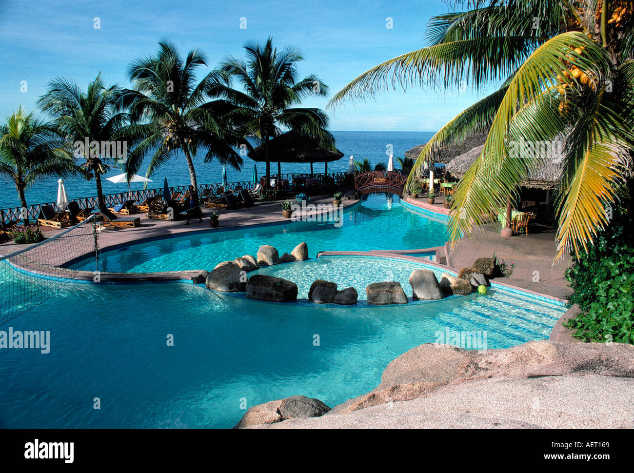 swimmingpool of hotel equator mahe island seychelles editorial use only ...
