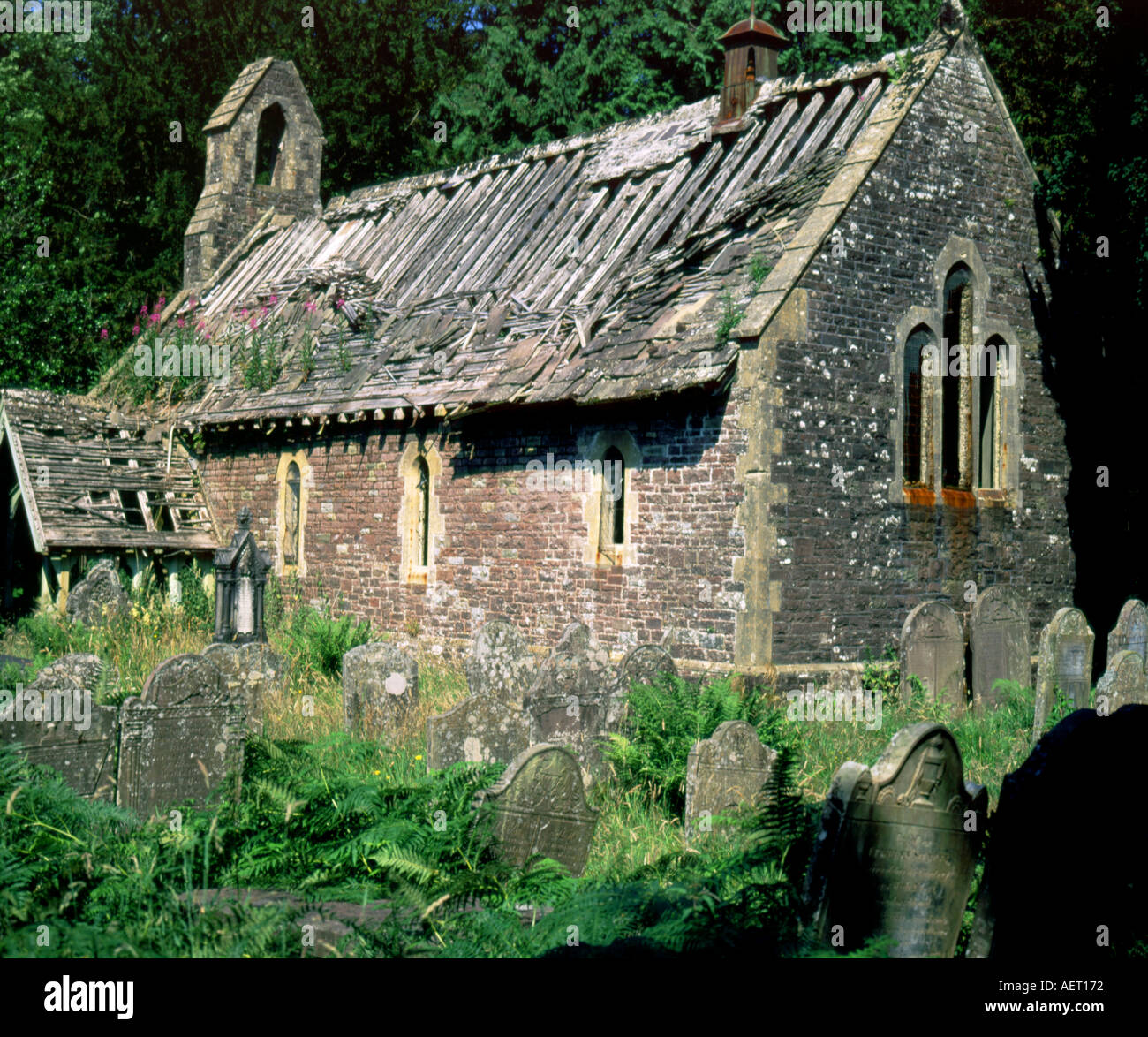 derelict church nant ddu besides A470 north of merthyr tydfil brecon ...