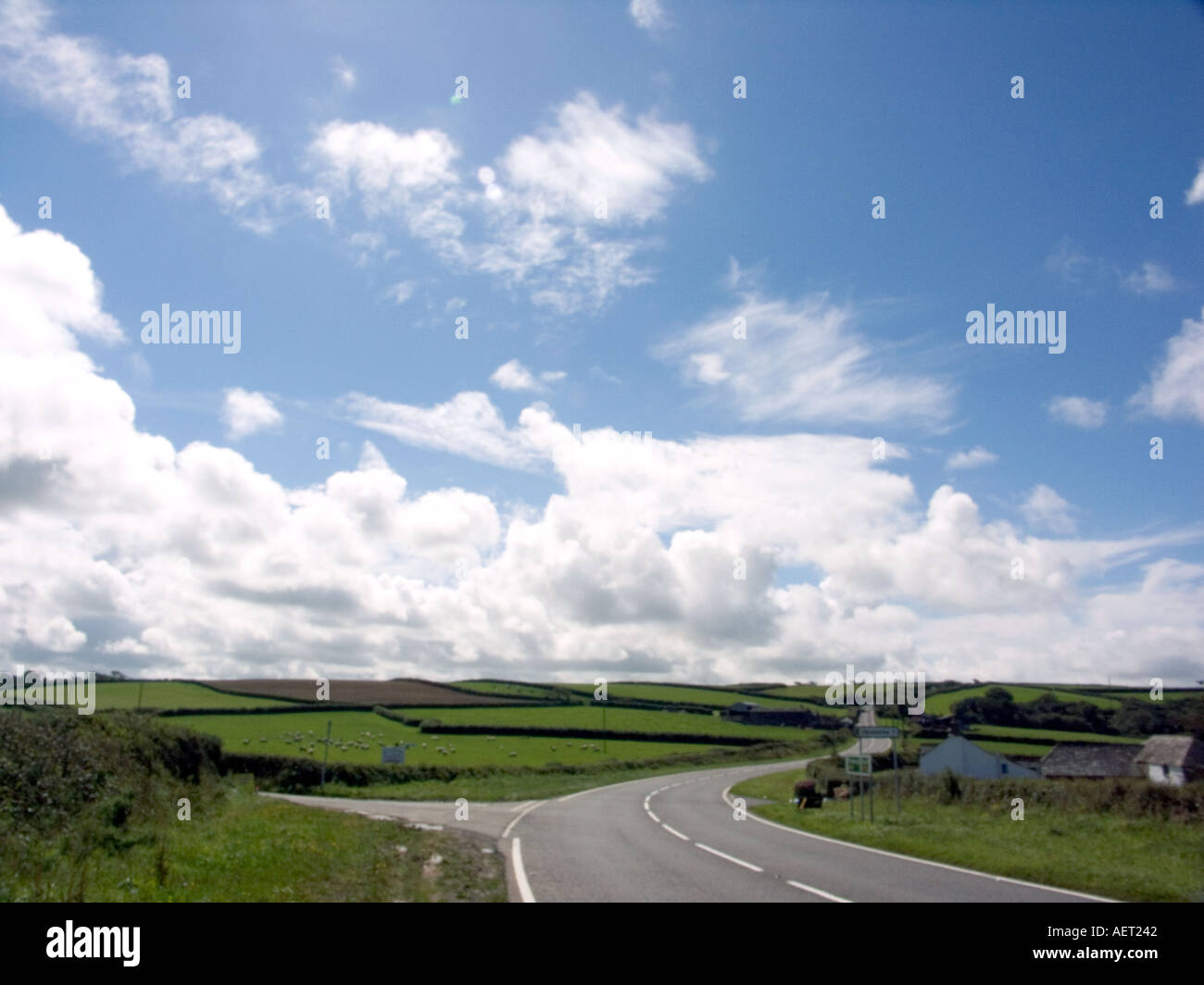 Road junction, Devon, England, UK, Europe Stock Photo - Alamy